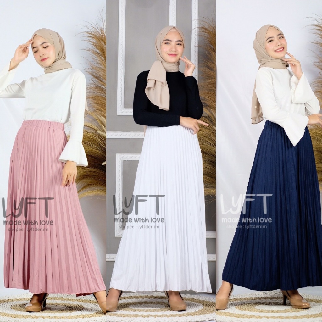 Jual [PREMIUM PLISKET] Rok Plisket MAYUNG - Plisket Skirt Rempel Umbrella - FREXA SKIRT - Rok ...