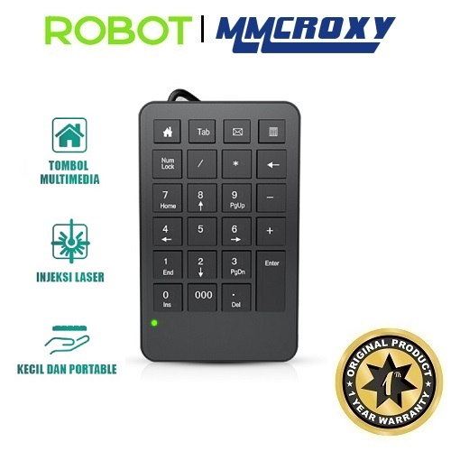 Jual Robot RK01 Wired Numeric Keypad Black Keyboard Numeric Multifungsi ...