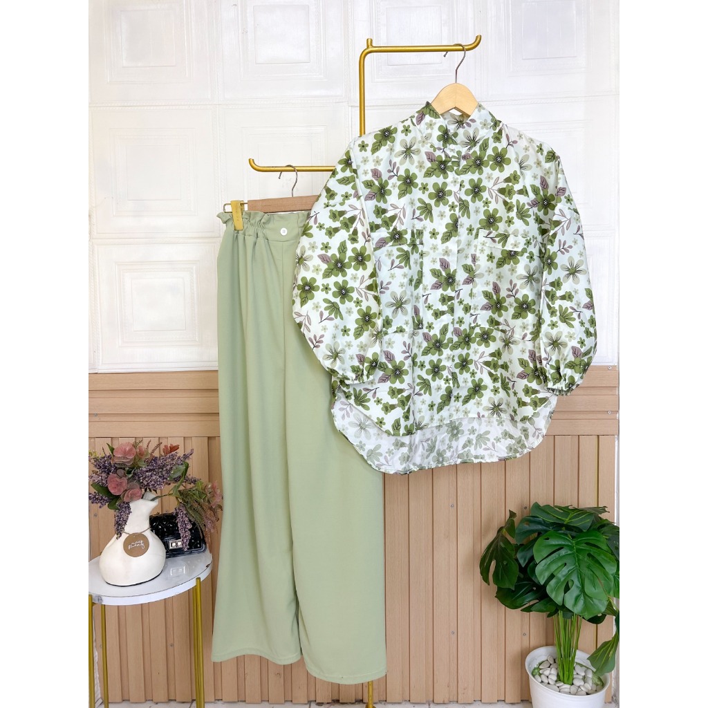 Jual ONESET FLOWER | Set wanita motif bunga | Atasan+Celana | Shopee ...