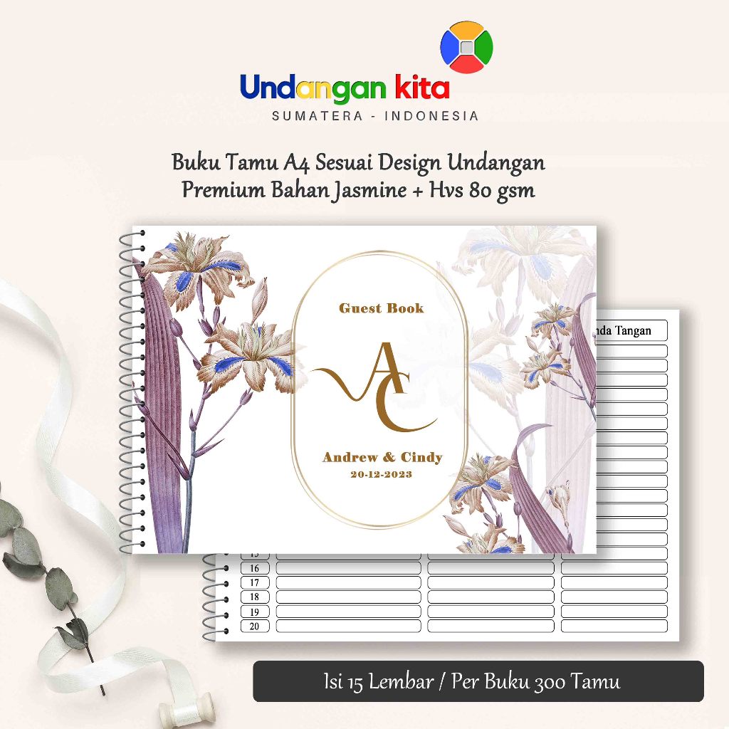 Jual Undangan Kita Buku Tamu Softcover Isi 300 Tamu PR SERIES | Shopee Indonesia