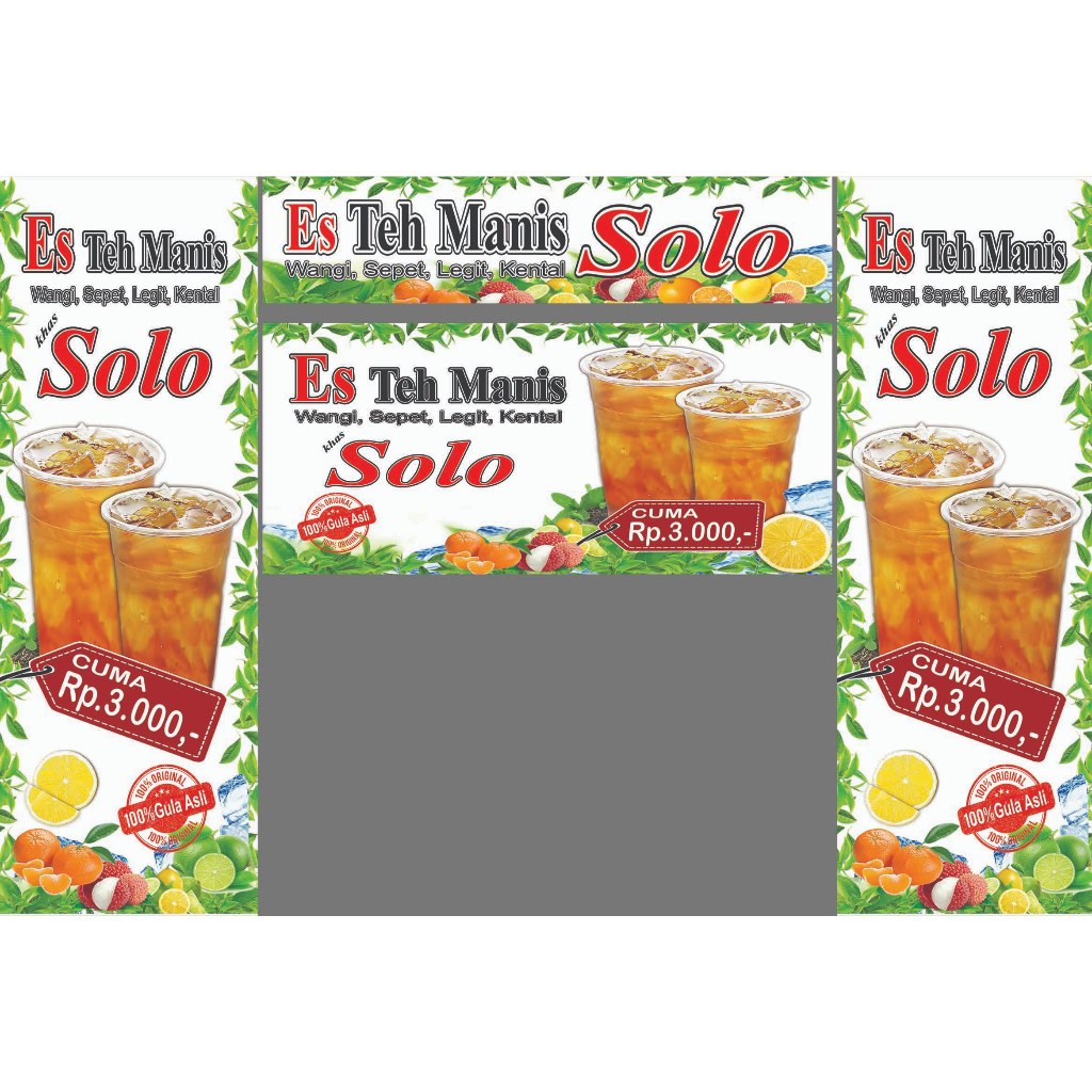 Jual Stiker Es Teh Manis Solo gerobak booth terlaris | Shopee Indonesia