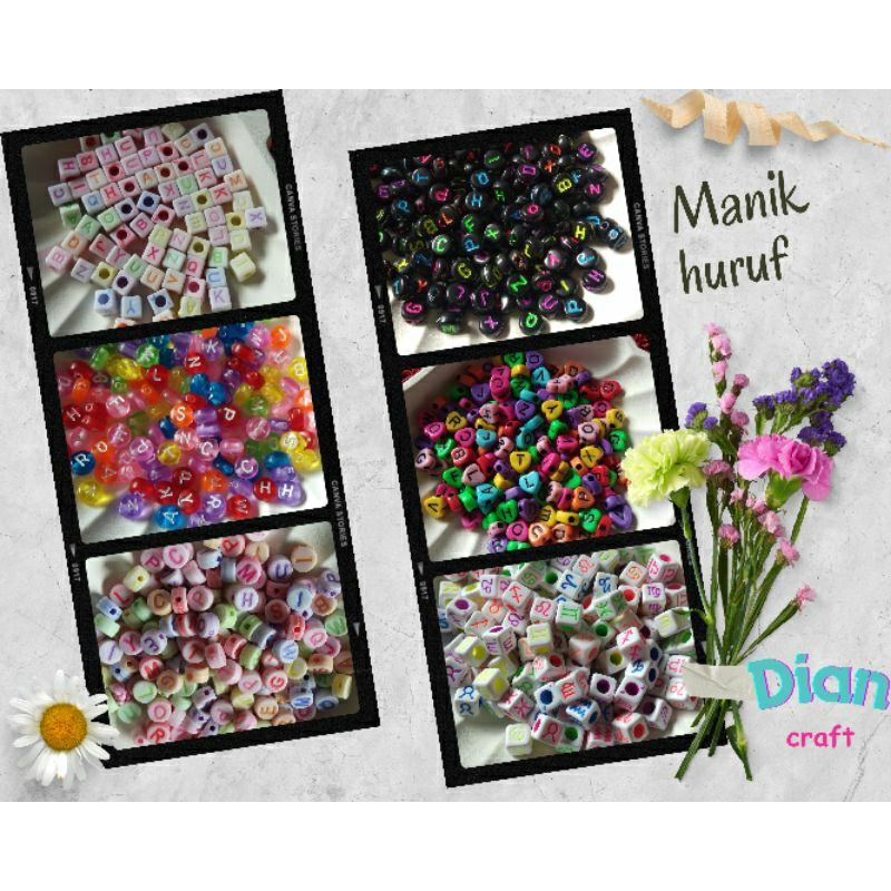 Jual manik huruf kotak bulat pipih kapur bening zodiak zodiac | Shopee ...