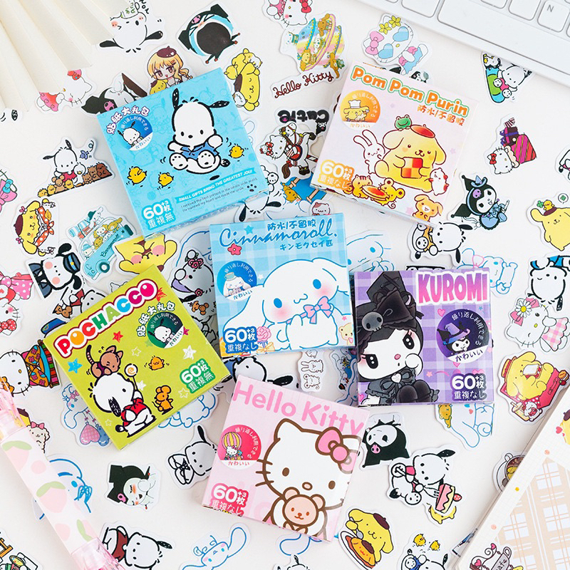 Jual STICKER SANRIO / POKEMON BOX / WATERPROOF (60 pcs) / sticker ...