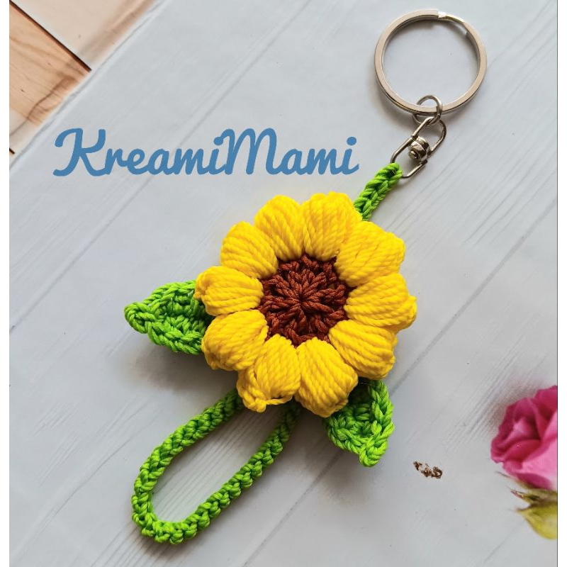 Jual (2) Gantungan Kunci Rajut Bunga Bertangkai | Shopee Indonesia