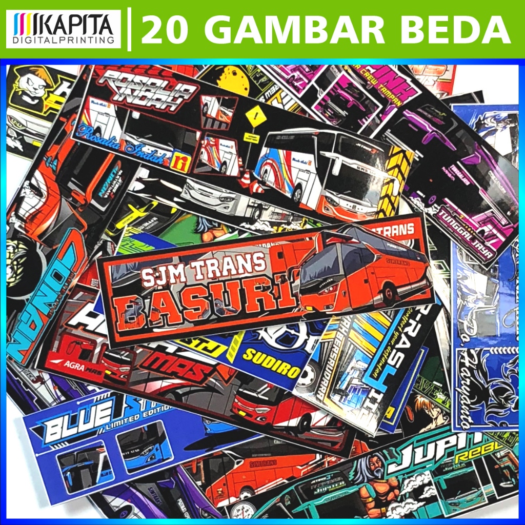 Jual (isi 20 stiker) Tempelan Bus mania Panjang Anti air Murah stiker ...