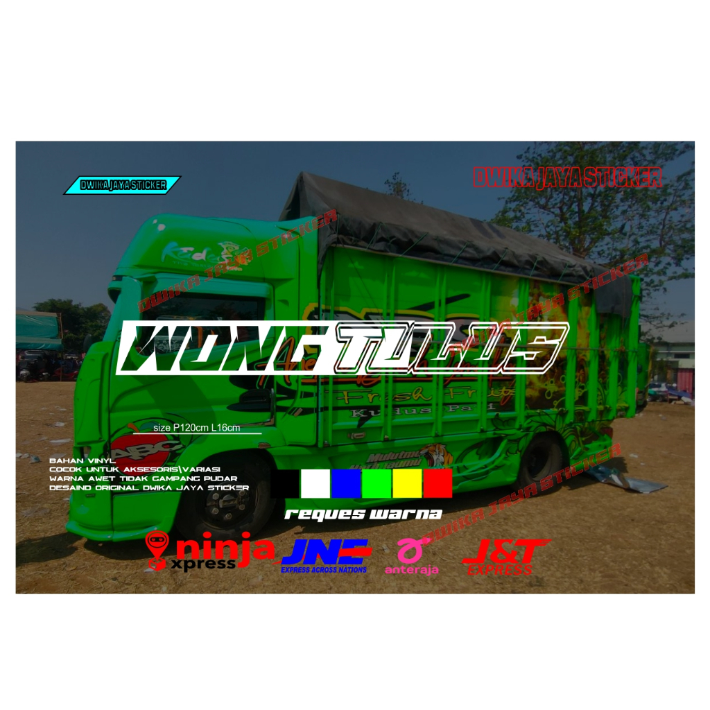 Jual STIKER KACA DEPAN MOBIL CANTER GIGA PICK STICKER TULISAN WONG ...