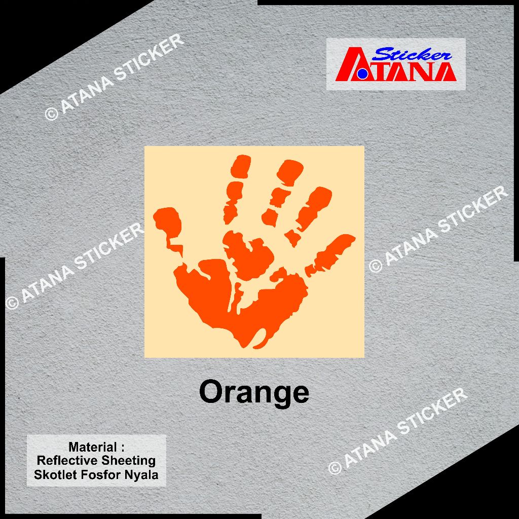 Jual Stiker Cutting Reflektif Jejak Tangan Handprint Mark Telapak Tanda ...