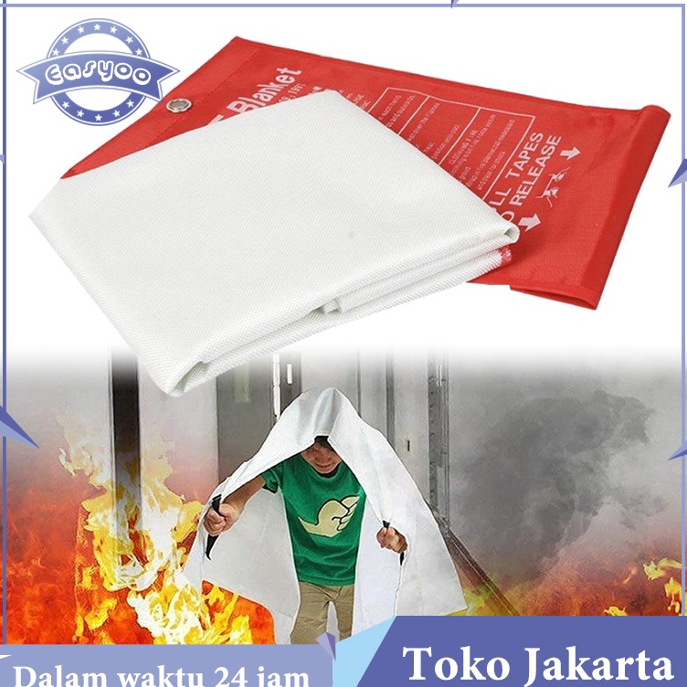 Jual Top Shipment Fire Blanket Original Pemadam Pelindung Api Fiberglass Selimut Anti Api 1x1m ...