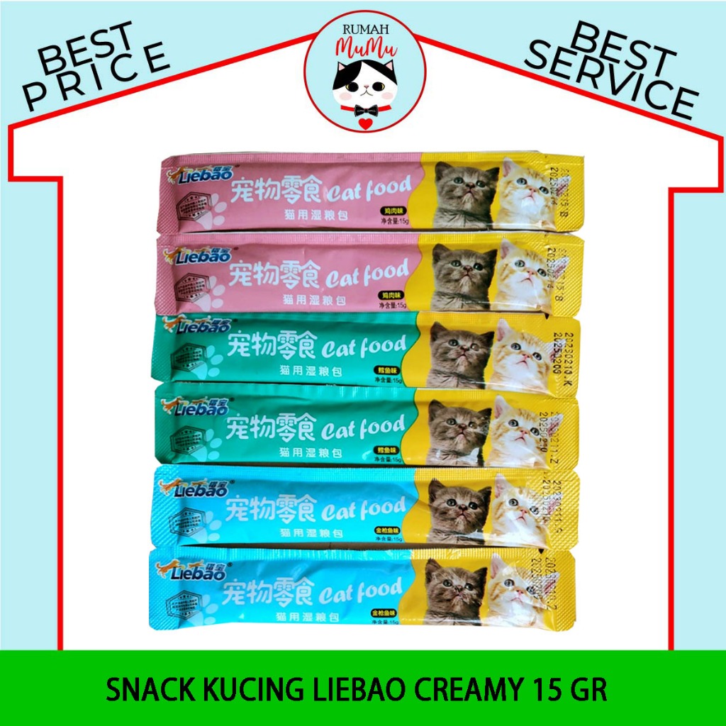 Jual CEMILAN SNACK KUCING LIEBAO CREAMY TREATS 15 GR | Shopee Indonesia
