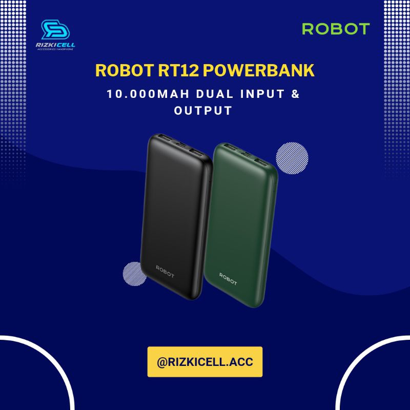 Jual Robot RT12 10.000mAh Powerbank Dual Input & Dual Output Slim ...
