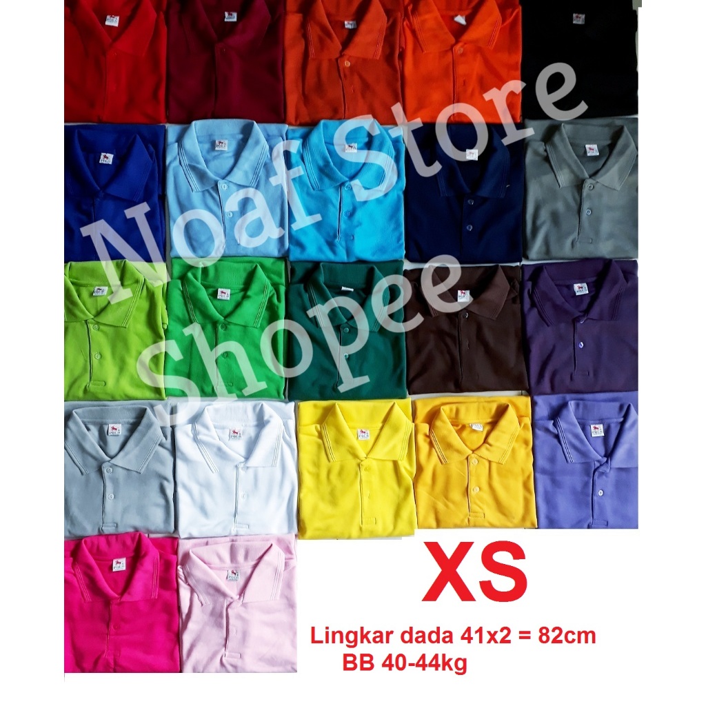 Jual Kaos Polo Model Reguler Ukuran XS Lingkar Dada 84 cm Muat BB 40-45 ...