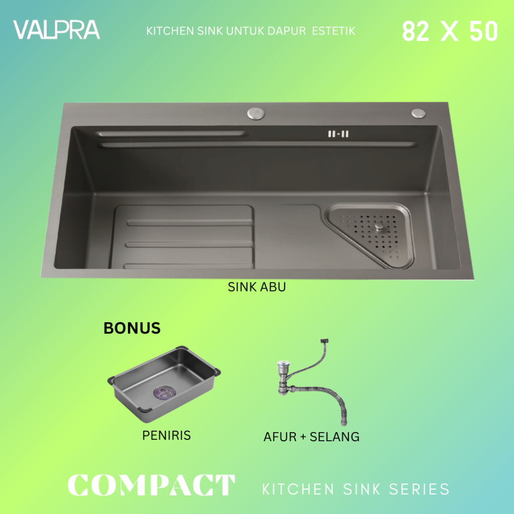 Jual Kitchen Sink Stainless Compact Series Valpra 8250 / Bak Cuci ...