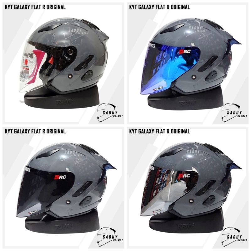 Jual HELM KYT GALAXY FLAT R GORILLA GREY KYT HALF FACE PAKET GENTENG ...