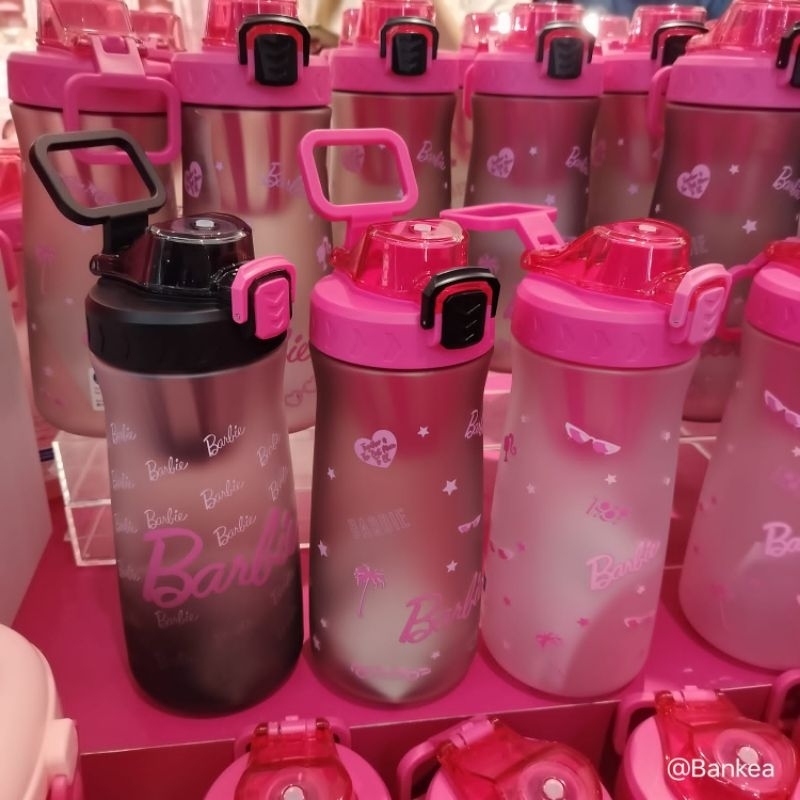 Jual MINISO BARBIE COLLECTION PLASTIC BOTTLE WITH ONE TOUCH FLIP TOP ...