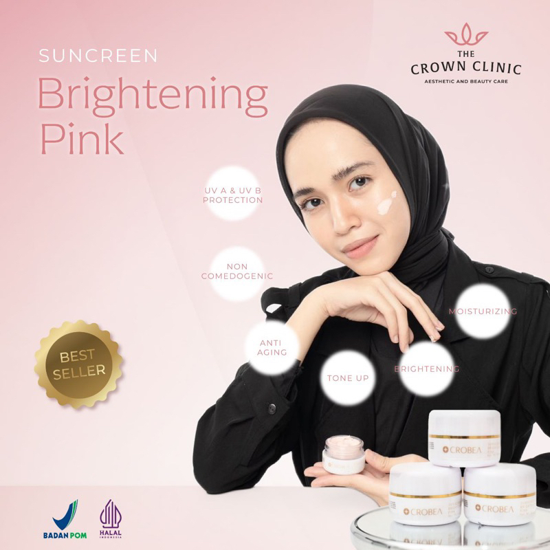 Jual CROBEA Suncreen Brightening Pink | Shopee Indonesia