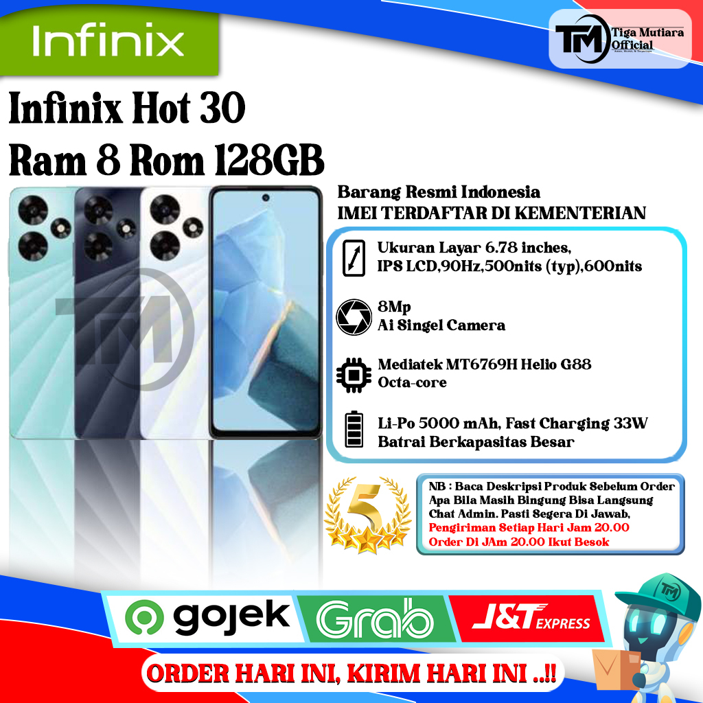 Jual Infinix Hot 30 Ram 8/128GB | 8/256GB Segel Original & Bergaransi ...