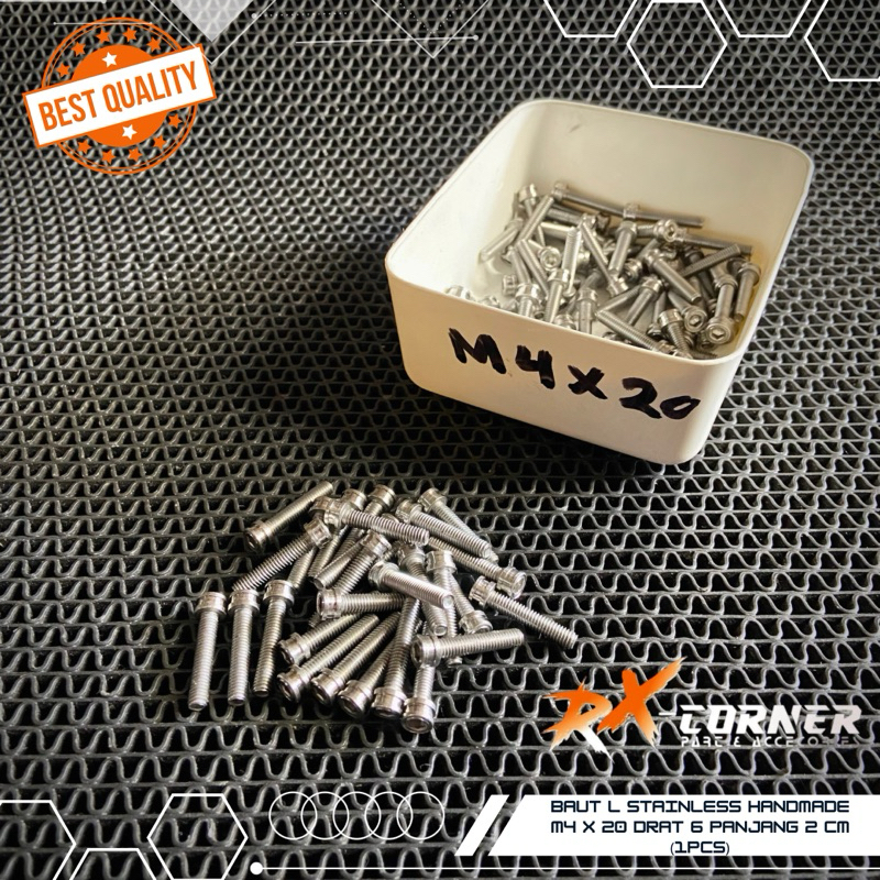 Jual Baut Baud L Custome M4x20 Drat 6 Panjang 2cm ( 1pcs ) | Shopee ...