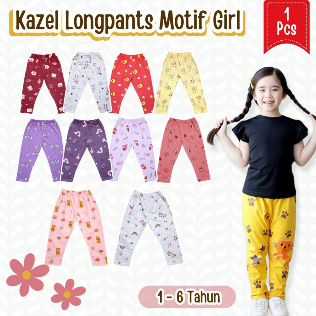 Jual Kazel Jobel Longpants Motif Girl Celana Panjang Anak Perempuan 1 Pcs Long Pants Anak Murah ...