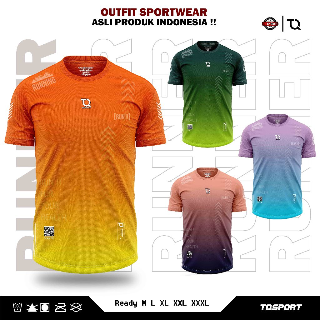 Jual TQSPORT Jersey AURA Baju Running Kaos Olahraga Lari Pria Atasan ...