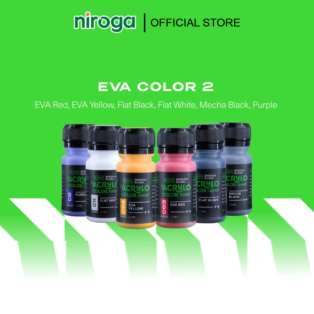 Jual ACRYLO EVA 2 COLOR SET - Paket Cat Gundam Starter Kit Repaint Acrylic | Shopee Indonesia