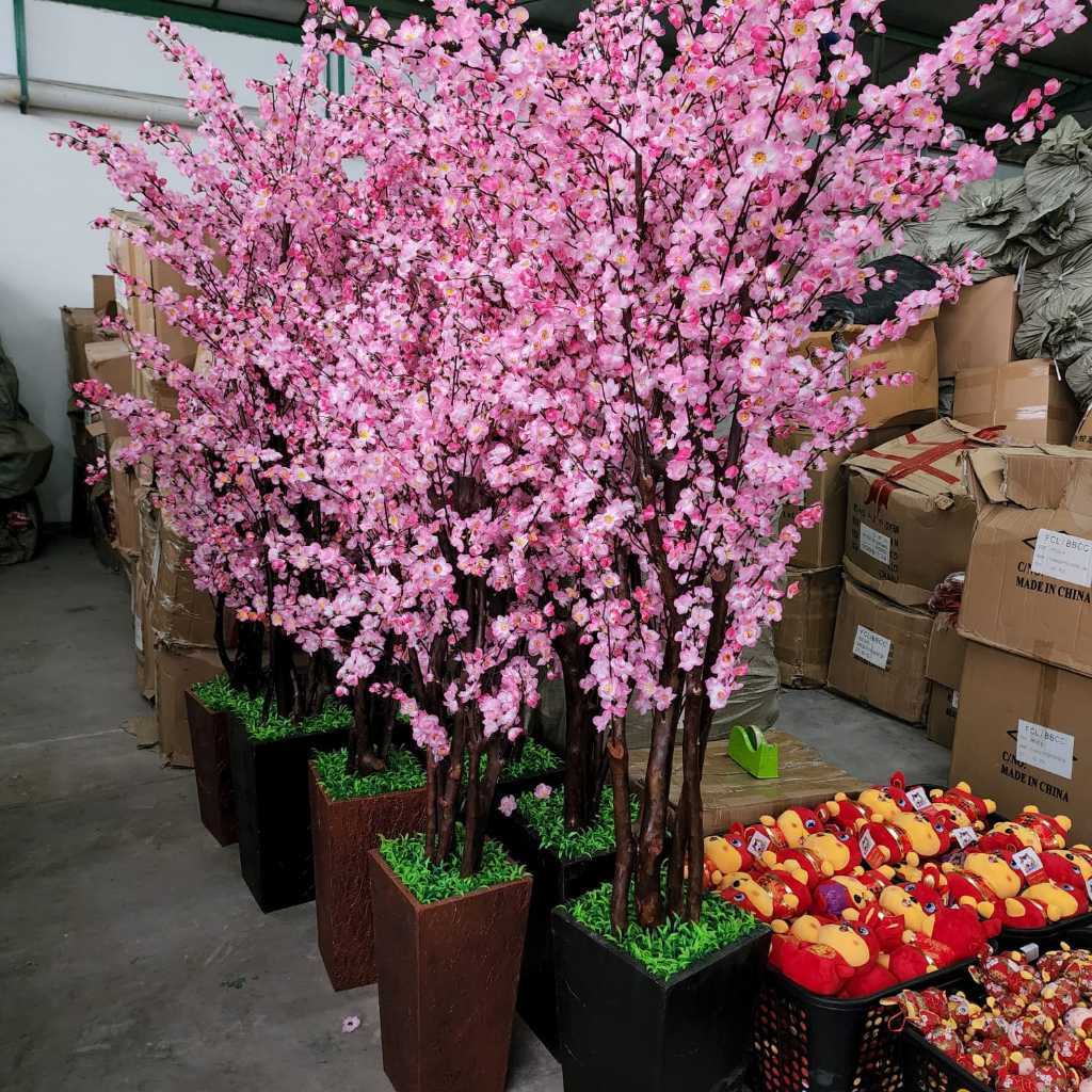 Jual Pohon Bunga Mei Hua Mei Hwa Sakura Pink Besar Dekorasi Imlek 125CM ...