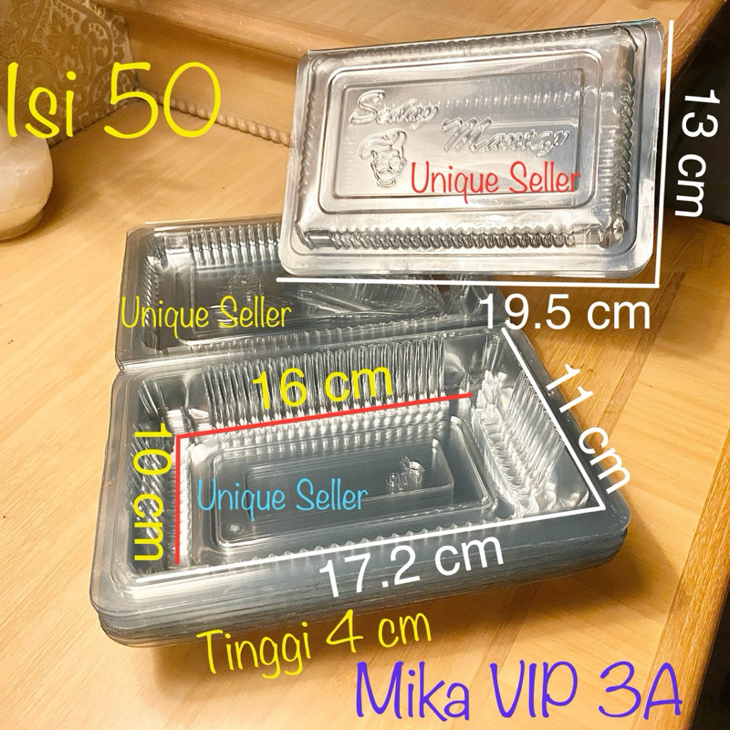 Jual [Isi50] Mika VIP 3A Uk 14.3x7.8 cm / Mika Vip 3A / Mika Kue Roti Jajan Wadah Plastik Mika ...