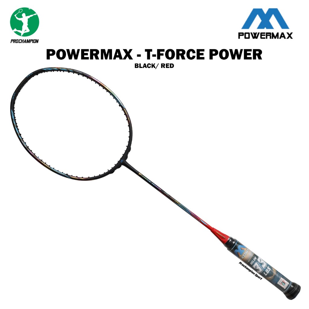 Jual Raket Badminton Power Max T-Force Power - Black Red | Shopee Indonesia