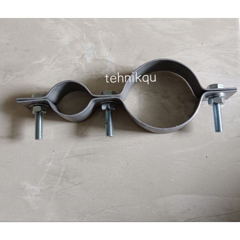 Jual klem pipa besi tiang pju, klem double plat tebal 2mm | Shopee ...