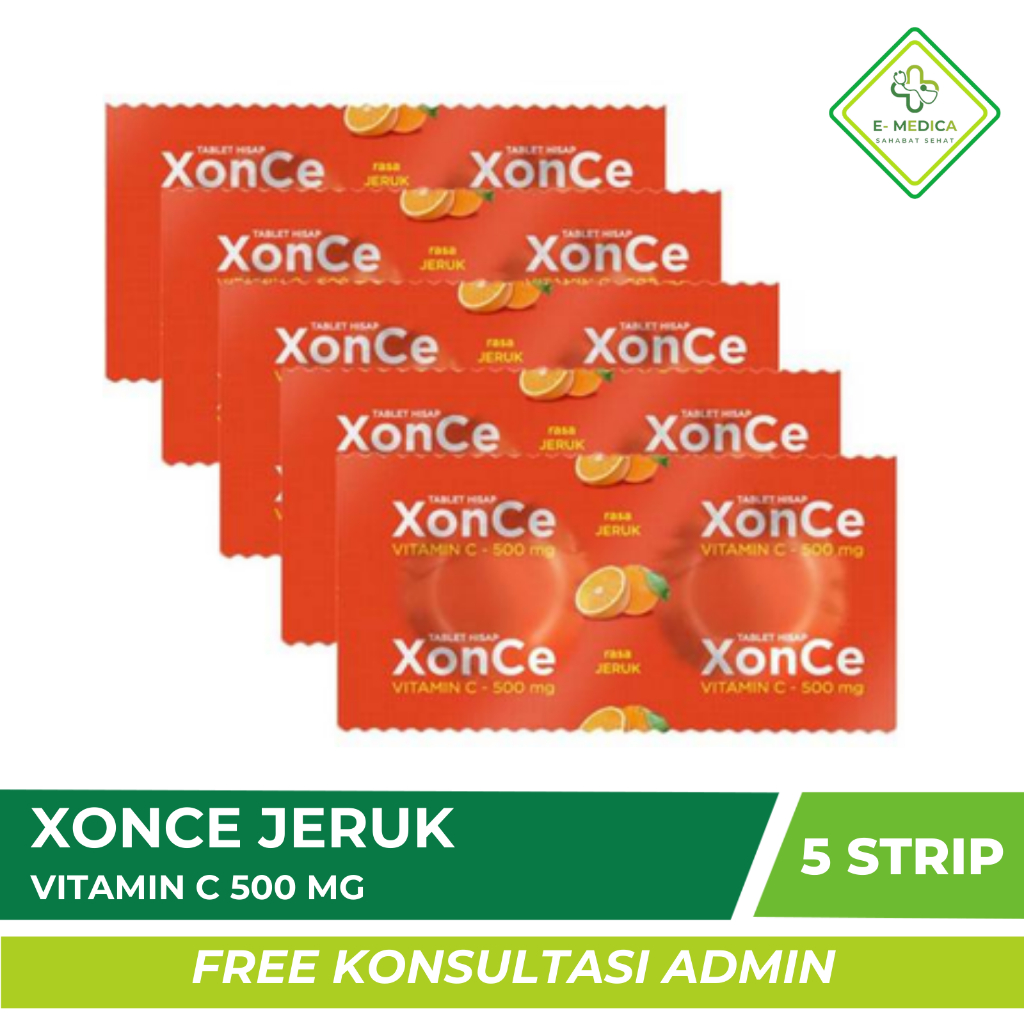 Jual Xonce Tablet Hisap Vitamin C 500mg - Rasa Jeruk (5 Strip) | Shopee ...