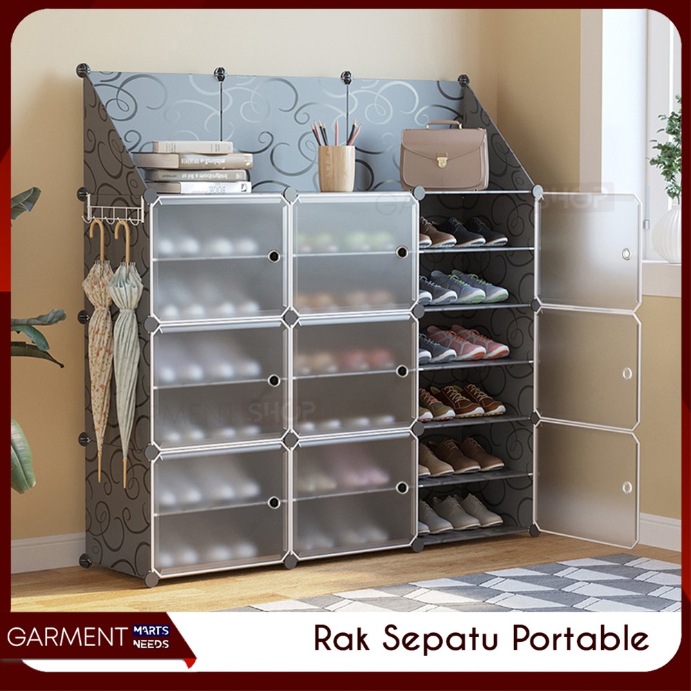 Jual Rak Sepatu Anti Debu Tempat Penyimpanan Shoe Rack Portable ...