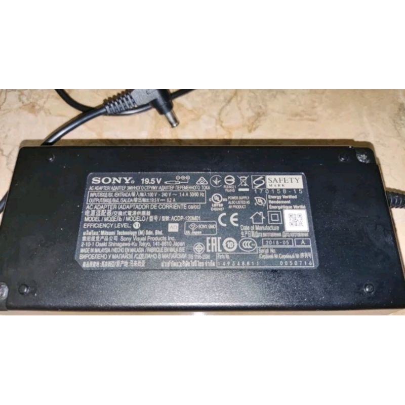 Jual Adaptor TV SONY ACDP 120M01 ORIGINAL BEKAS BAWAAN TV KD 49X7500F ...