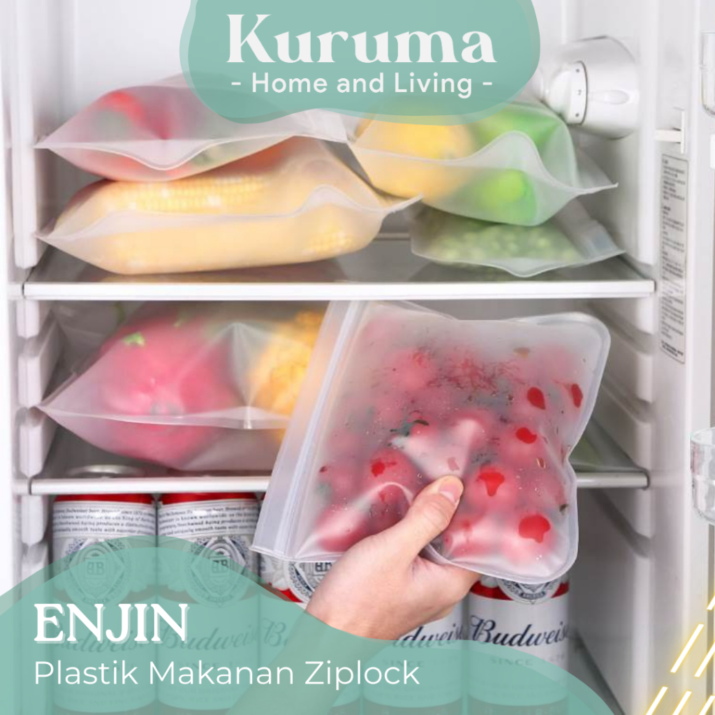 Jual KURUMA ENJIN Kantong Simpan Buah Kedap Udara Plastik Zip Sayuran ...