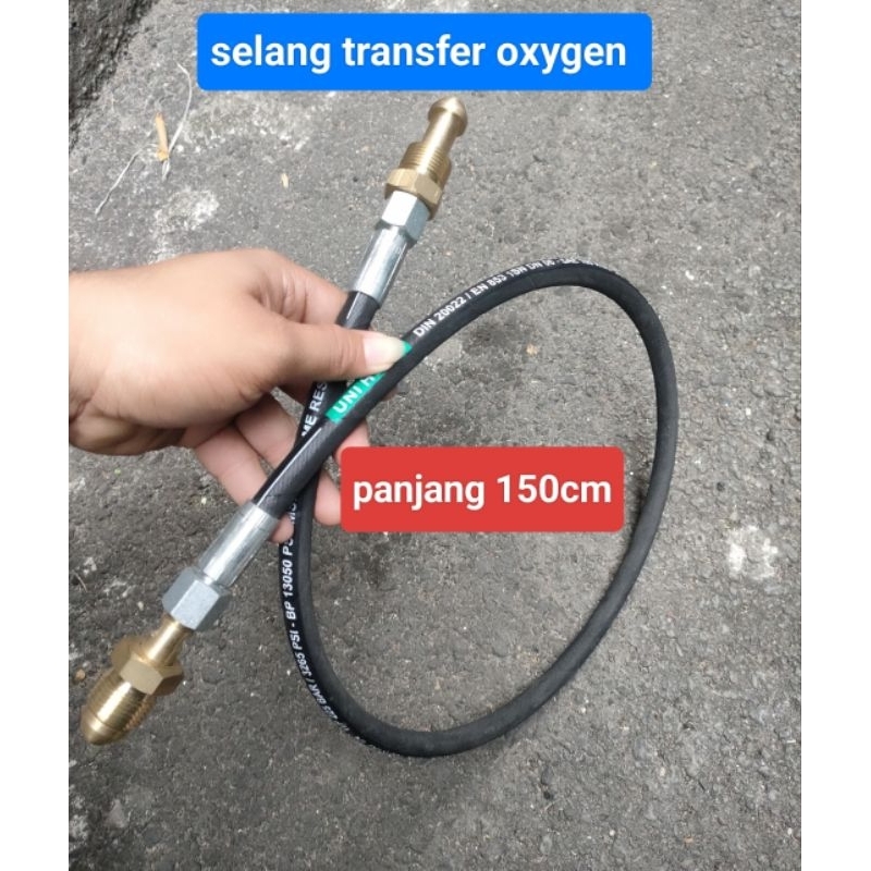 Jual selang transfer oxygen tabung besar ke tabung kecil panjang selang ...