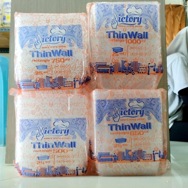 Jual Thinwall Food Container Victory Rectangle 500ml 650ml 750ml 1000ml