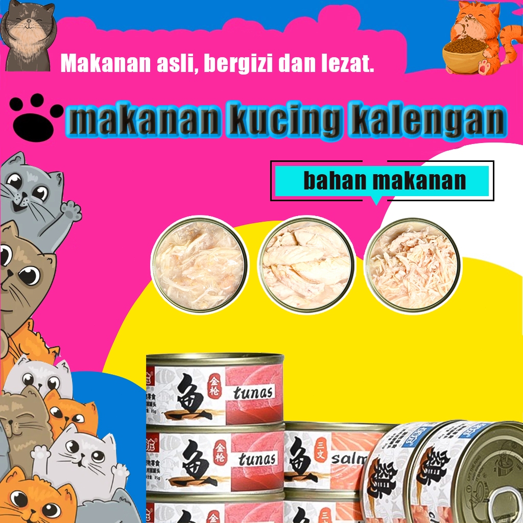 Jual Kucing makanan basah kaleng85g Adult Cat Savory Salmon Makanan ...