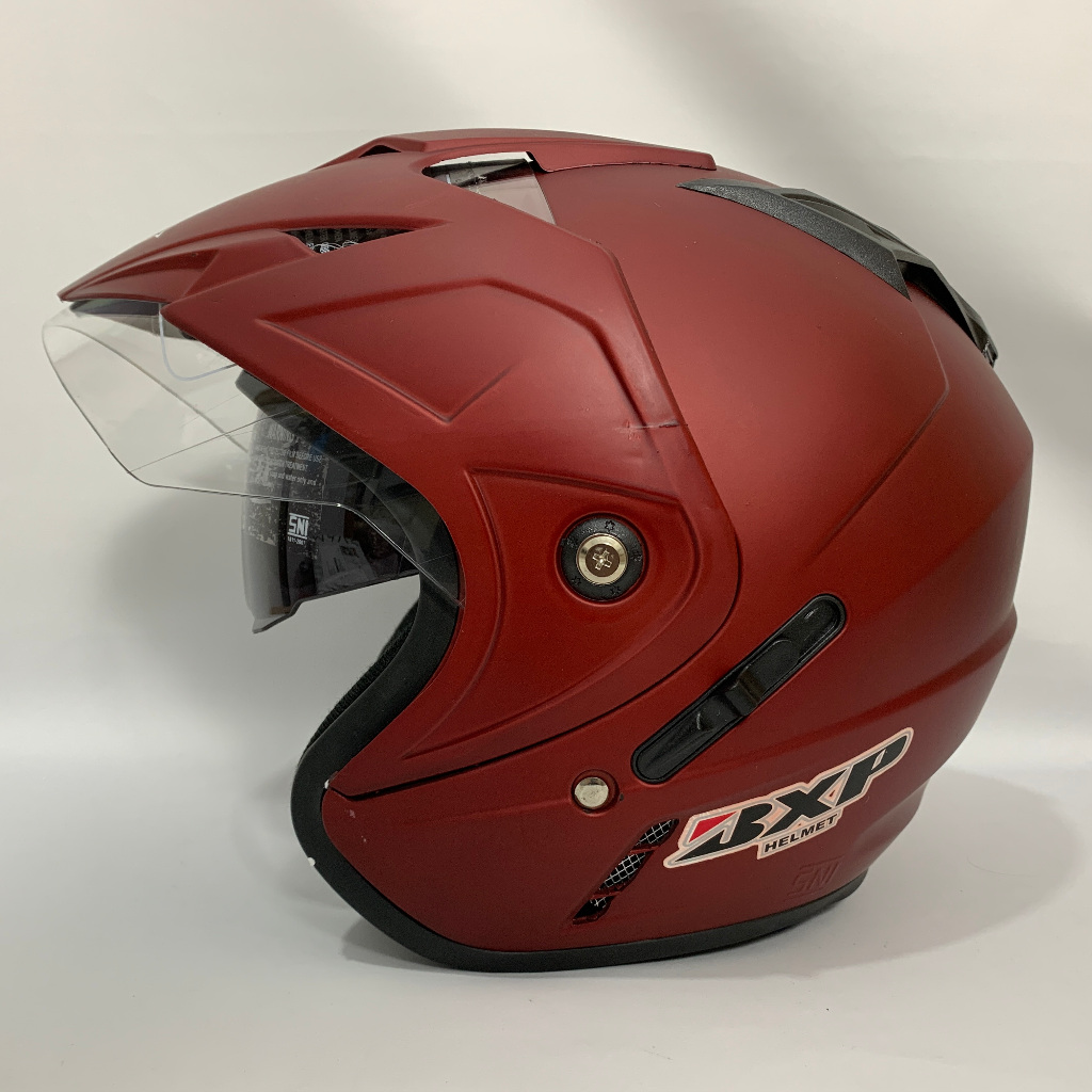 Jual Helm BXP JP7 Merah Doff - Double Visor Helem SNI Dewasa Polos ...