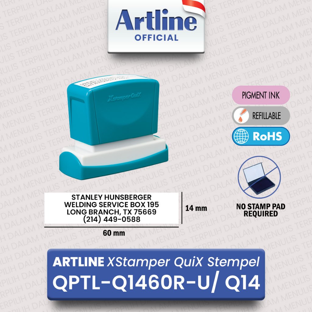 Jual ARTLINE XSTAMPER QUIX Stempel QPTL-Q1460R-U/ Q14 | Shopee Indonesia