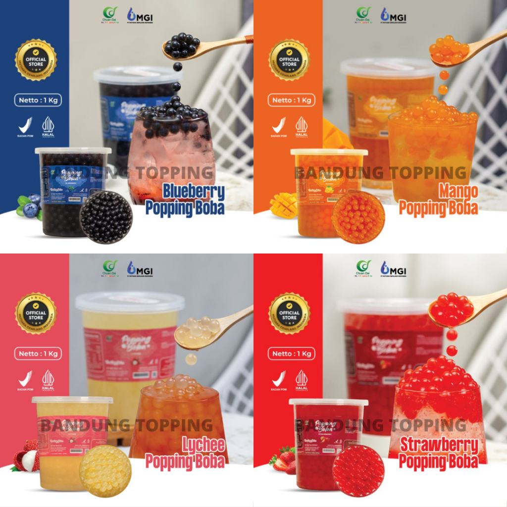 Jual Popping boba topping minuman terlaris kemasan 1kg | Shopee Indonesia
