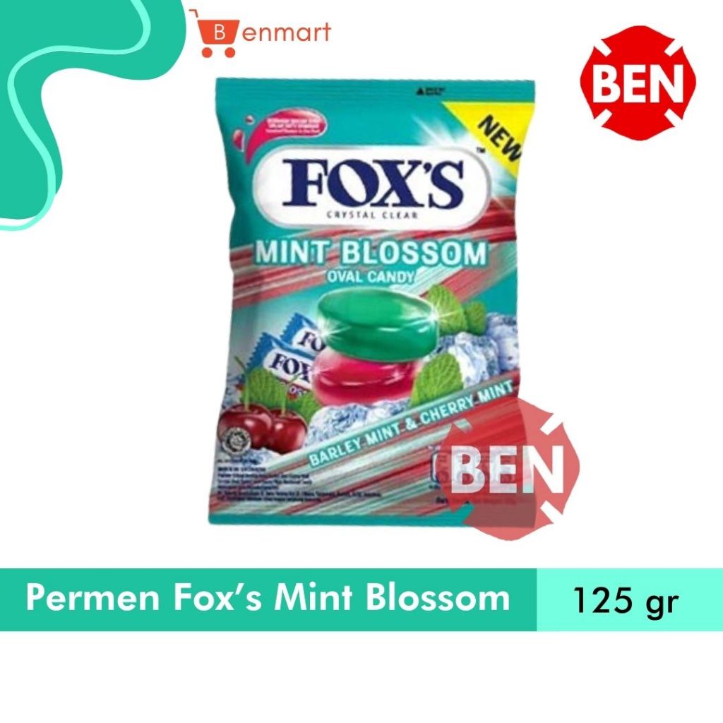 Jual Permen Fox's Crystal Mint Blossom Candy Barley & Cherry 125g Fox ...