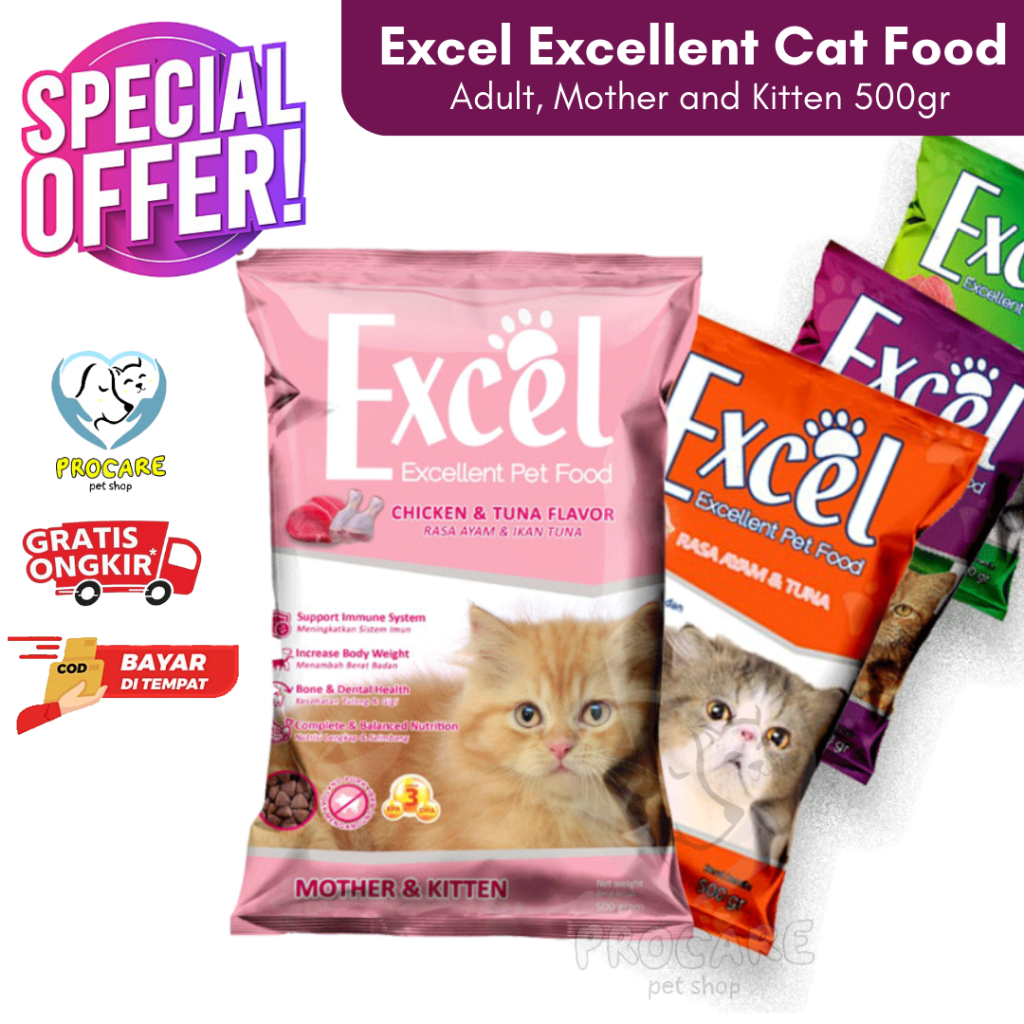 Jual Makanan Kucing Excel 500gr MURAH EXCEL 500 GRAM PAKAN MAKANAN ...