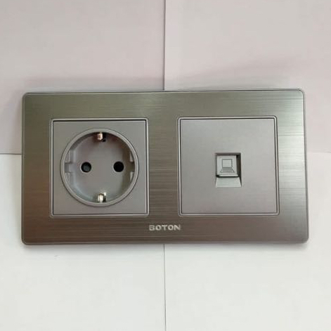 Jual BOTON GREY STOP KONTAK + SOCKET DATA RJ45 RJ 45 / OUTLET DATA ...