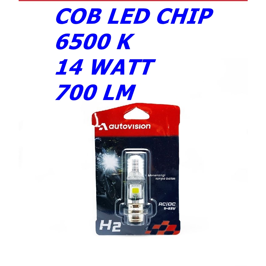 Jual LAMPU LED DEPAN MOTOR BEBEK MATIC H6 AUTOVISION H2 PUTIH 14 WATT ...