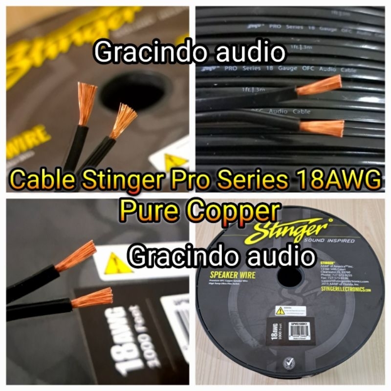 Jual Kabel Speaker Stinger Pro Series 18awg OFC Pure Copper Audio Cable ...