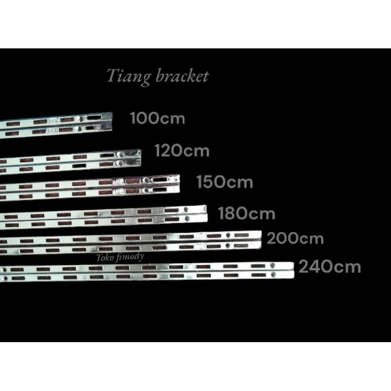 Jual Tiang rel bracket/ Bracket penyangga rak dinding display (1m,1.2m ...