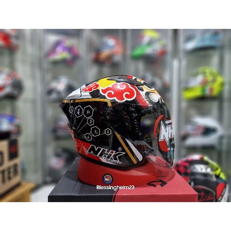 Jual NHK R1 ELITE MIHAIL #2 BLACK HELM OPEN FACE | Shopee Indonesia