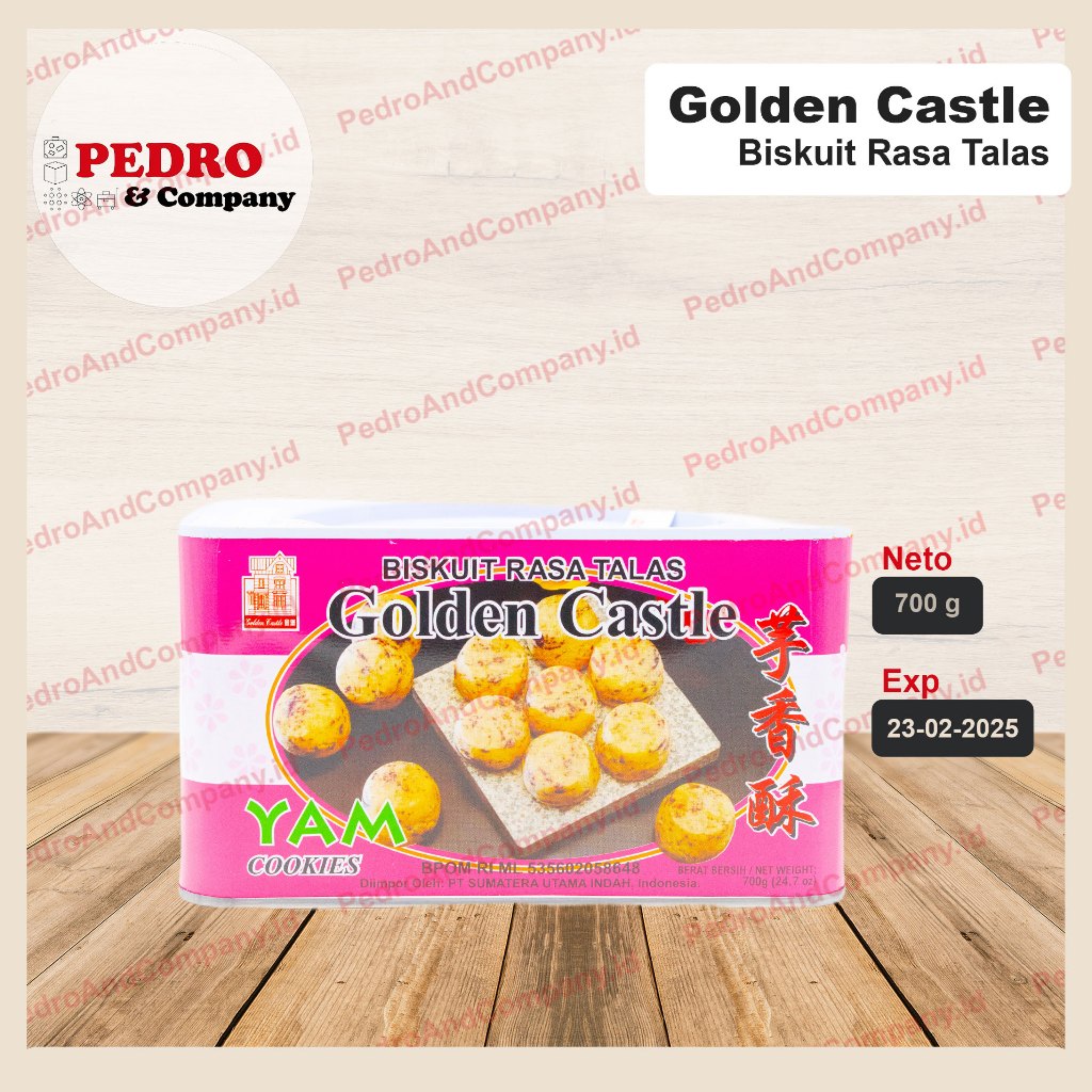 Jual Golden castle yam cookies 700 gram - biskuit talas kaleng malaysia ...
