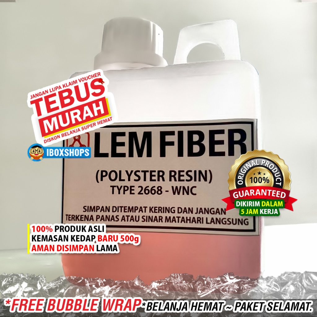 Jual LEM FIBER 2668 WNC POLYESTER RESIN 500gr | Shopee Indonesia