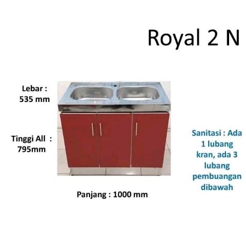 Jual sink royal R 2 bowl kitchen set lemari dapur stainless ...