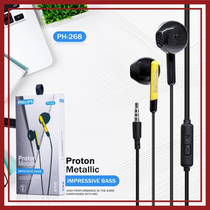 Jual Handsfree Headset Proton Phillips PH268 Extrabass | Shopee Indonesia