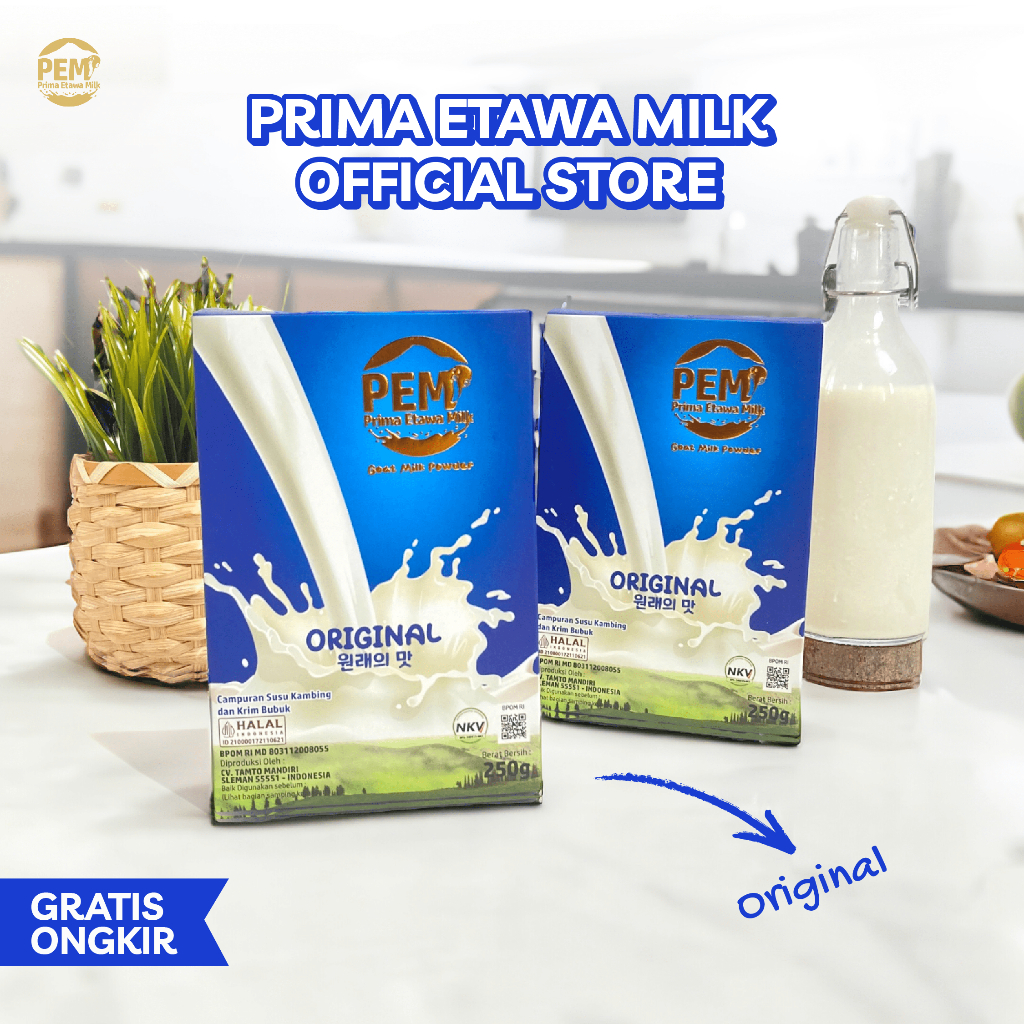 Jual PEM+ ettawa milk rasa Original Susu Bubuk Kambing 250gr bukan 1kg ...